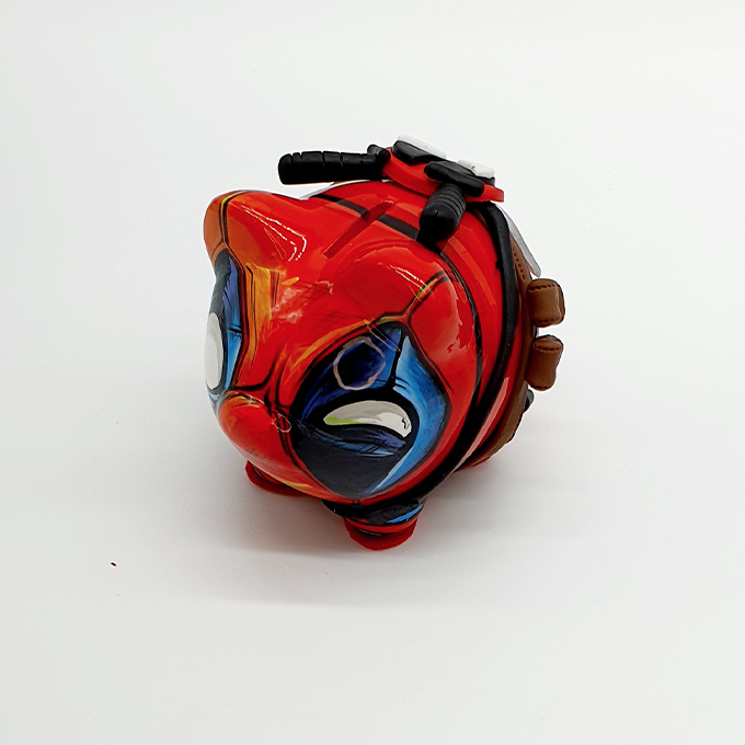 Hucha cerdito Deadpool - Mericuquis hecha y pintada a mano!!